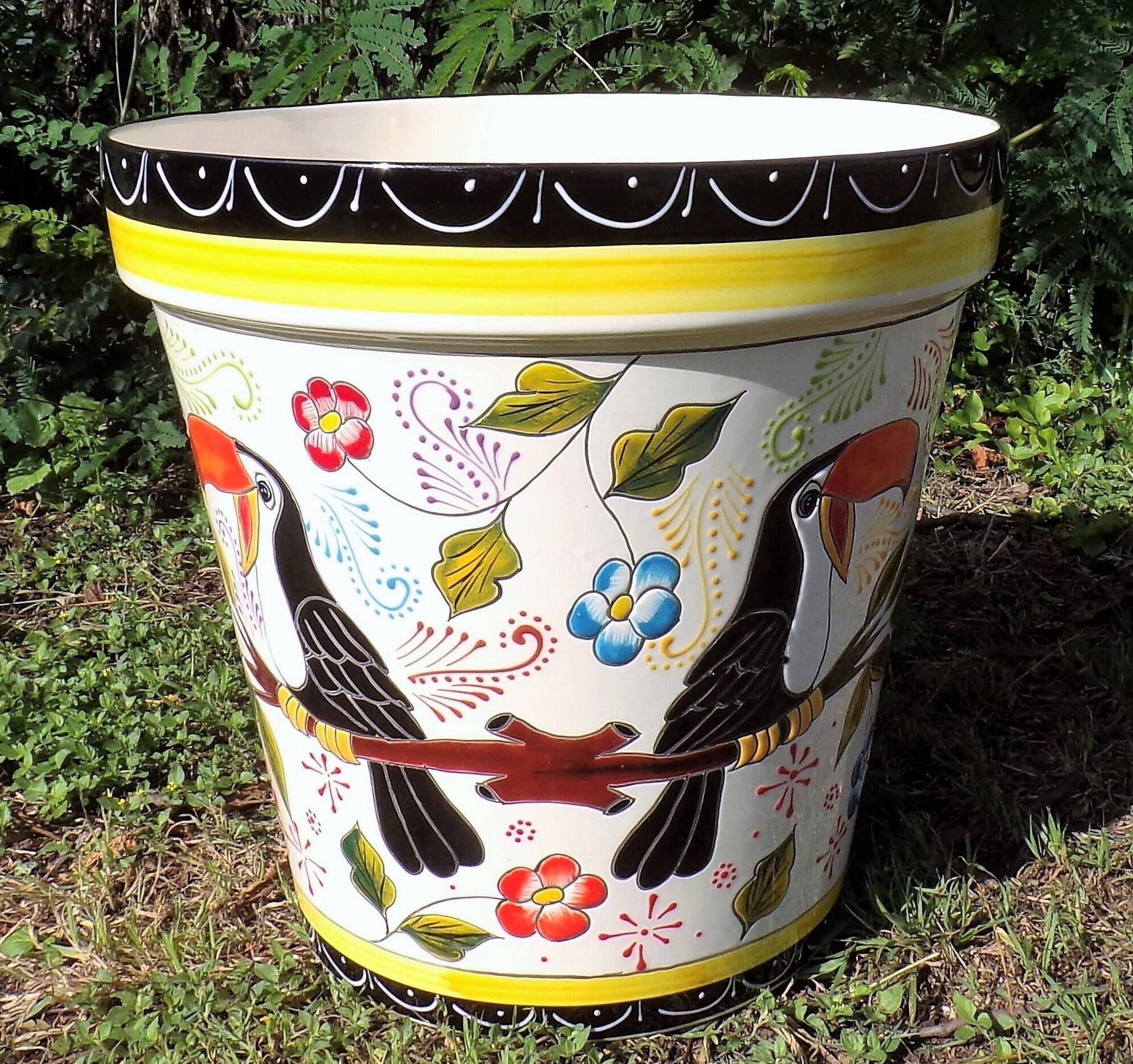 SALE: Tfpl-talavera Planter Large Decorative Toucan Ceramic Flowerpot ...
