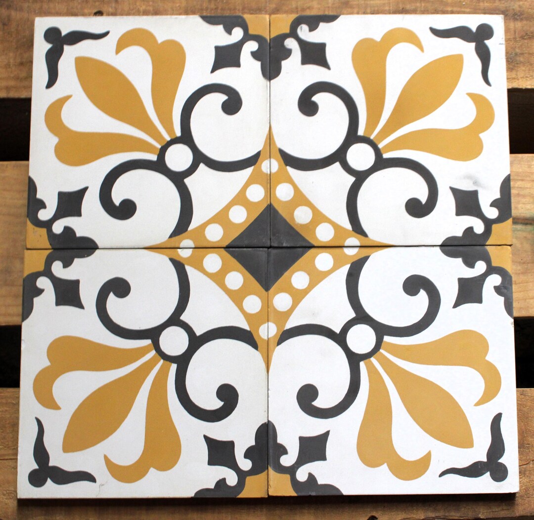 9-cement 8x8 Decorative Tiles, Encaustic, Mission - Raw/unsealed ...