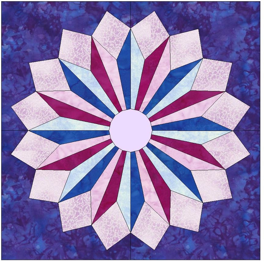 Star Burst Quilt Paper Template Quilting Block Pattern PDF - Etsy