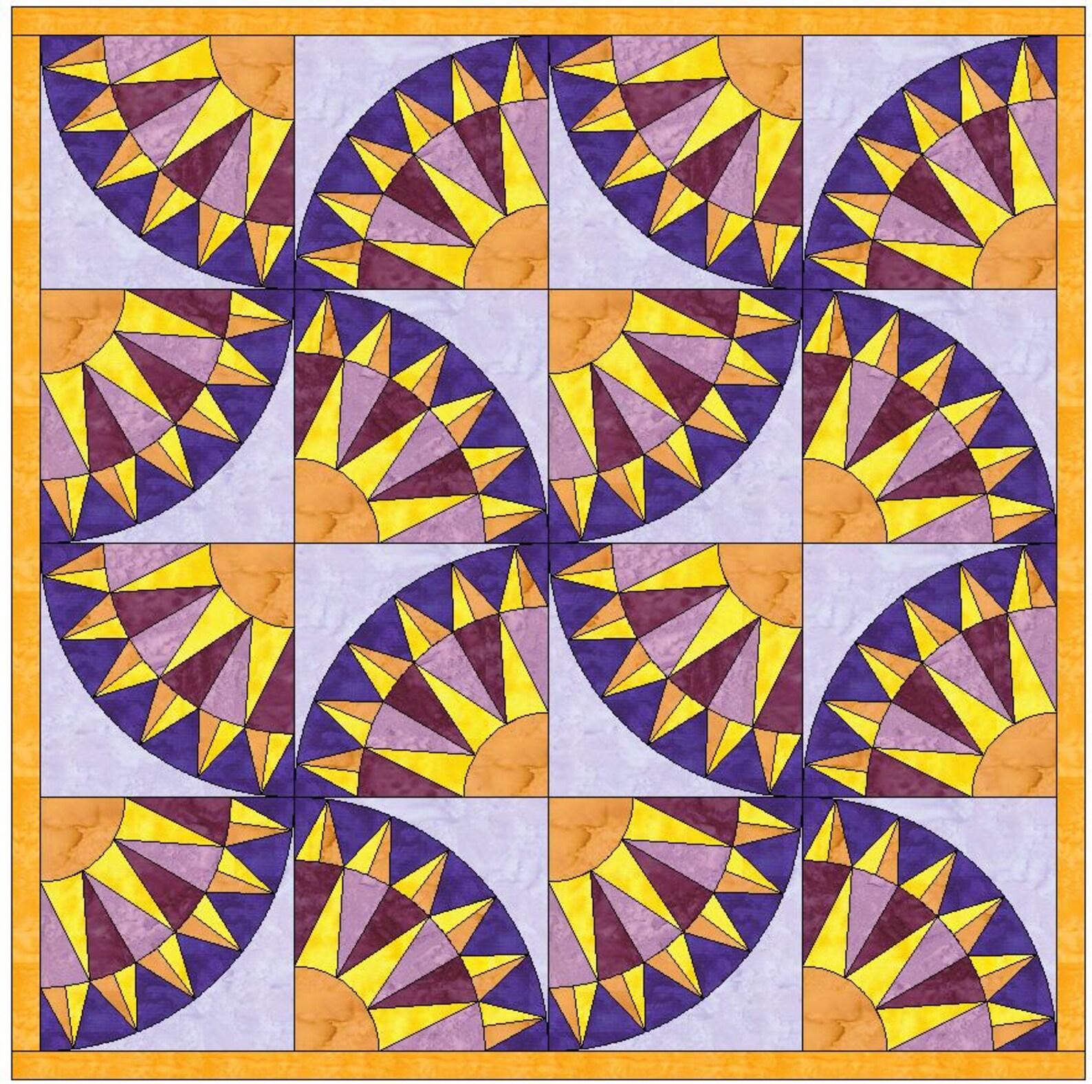 Shadow Arc Beauty Paper Piece Foundation Quilting Block Pattern PDF - Etsy