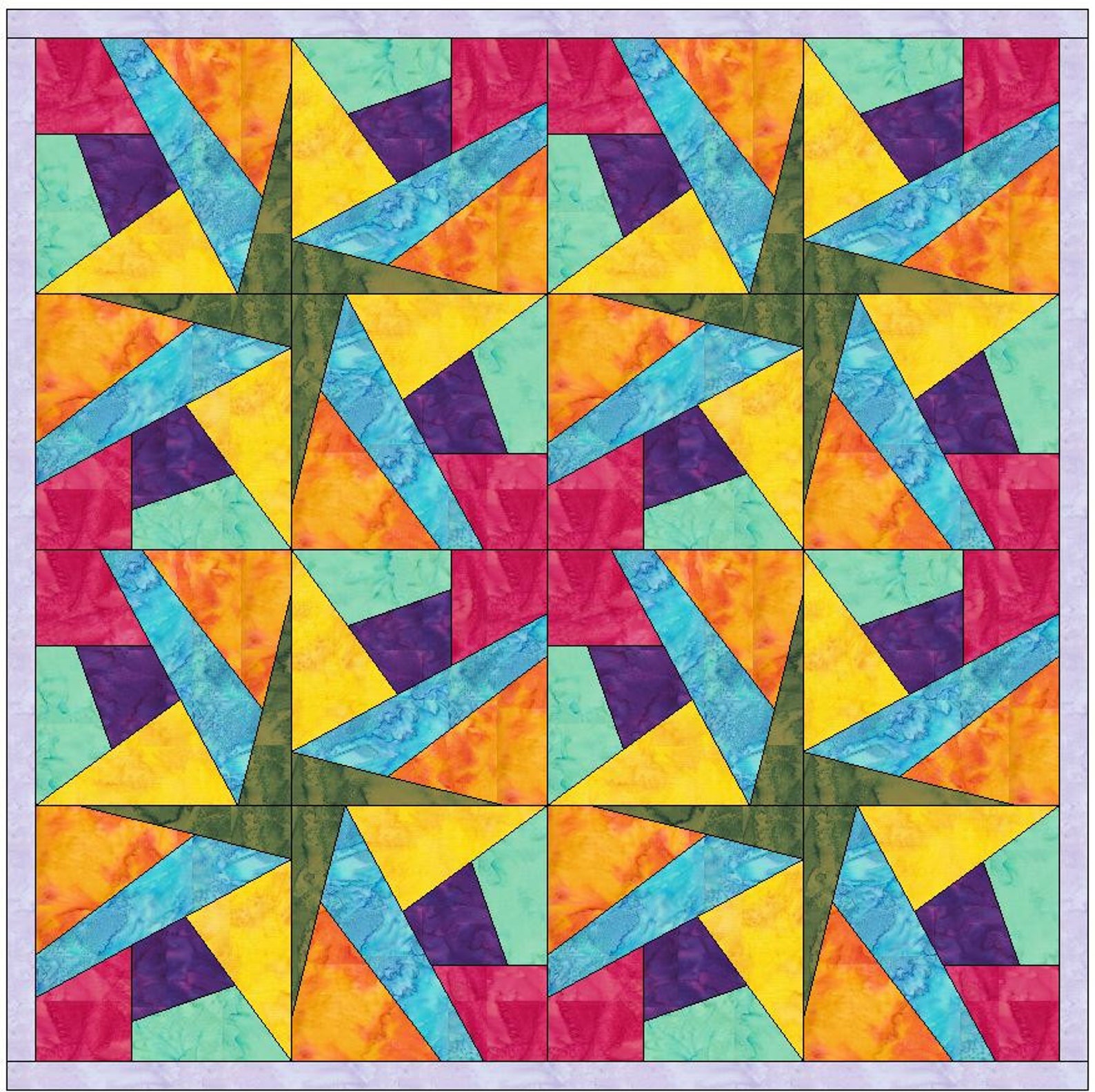 Crazy Patch Quilt 28 Paper Foundation Piece 12 Inch Quilting Block ...