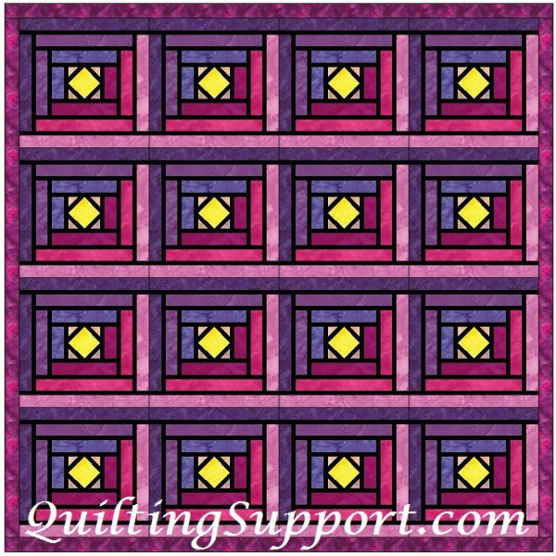 Stained Glass Log Cabin Quilt 5 Paper Piece Foundation - Etsy