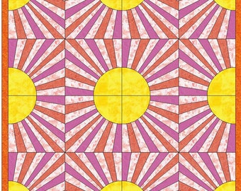 Rising Sun Quilt Paper Templates Quilting Block Pattern | Etsy