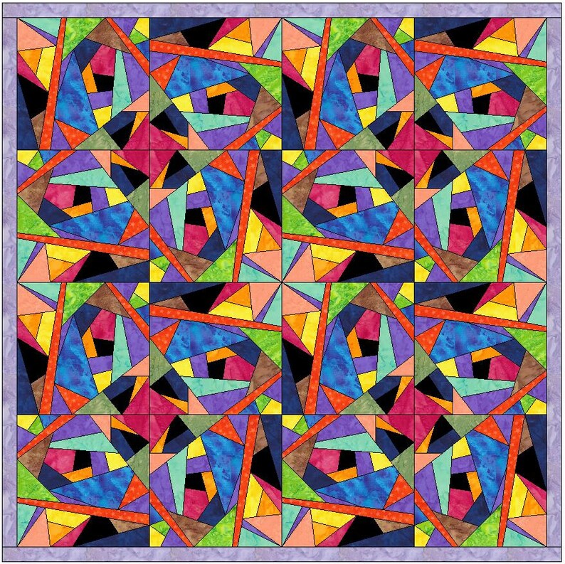 Complex Crazy Patch 22 Quilt Paper Piecing Foundation Quilting - Etsy