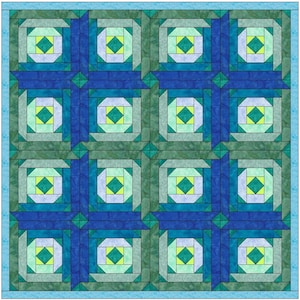 Diamond in a Square Quilt Log Cabin Paper Piece Foundation Quilting ...