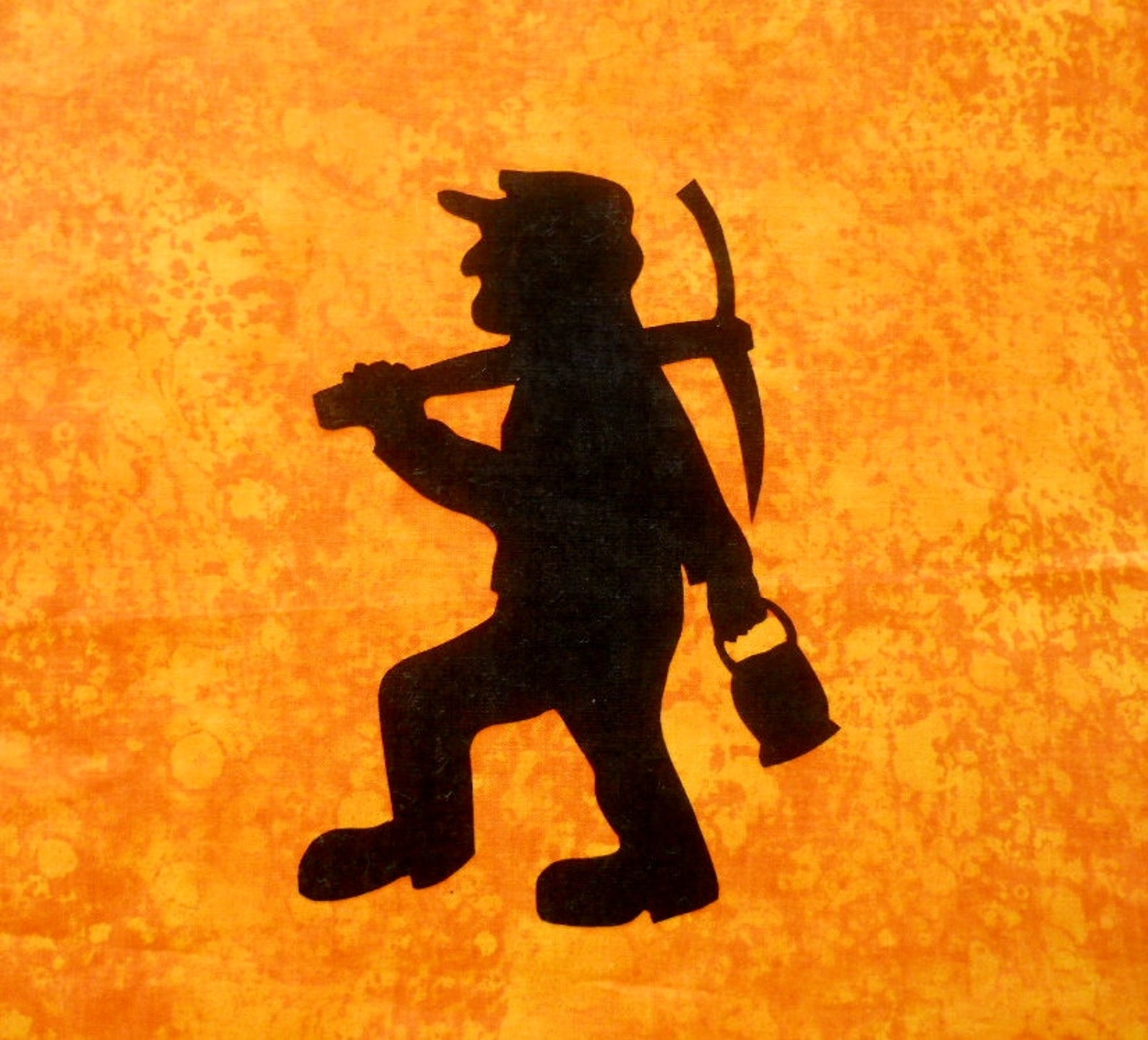Miner Silhouette Quilt Applique Pattern Design Coal Miner, Gold - Etsy