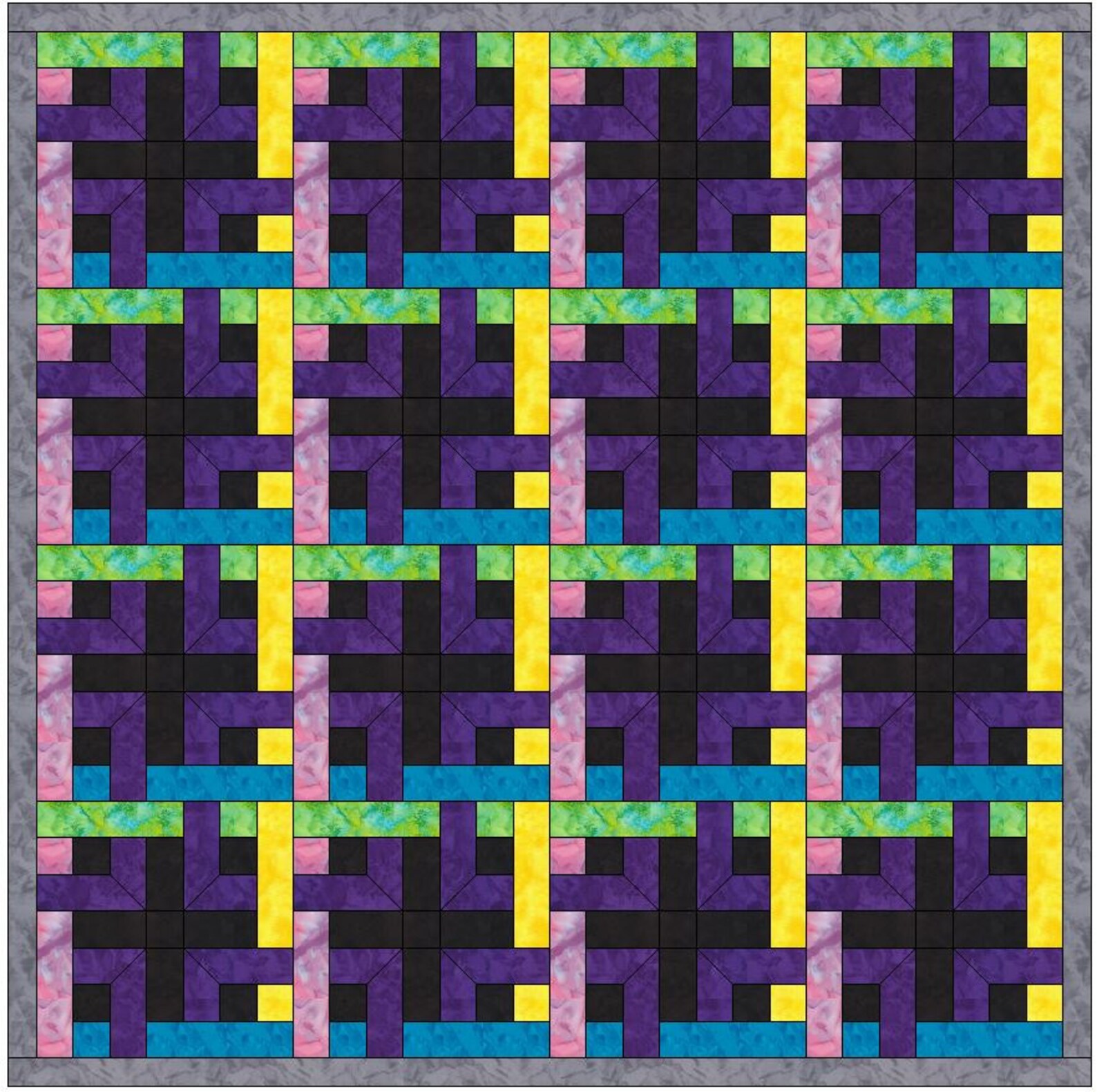 Woven Knot Quilt Paper Foundation 10 Inch Block Pattern PDF - Etsy