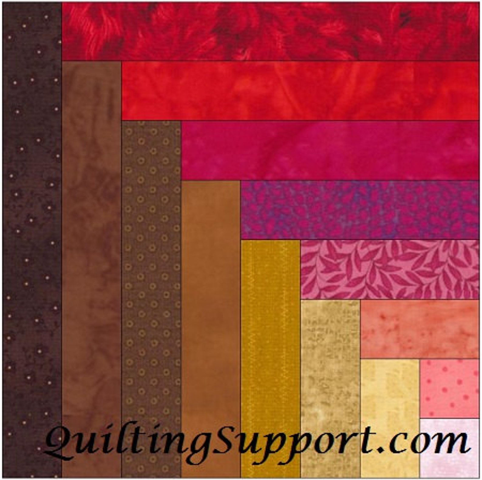 Quarter Log Cabin Quilt Set 1 Paper Foundation Piecing Quilting 4 Block ...