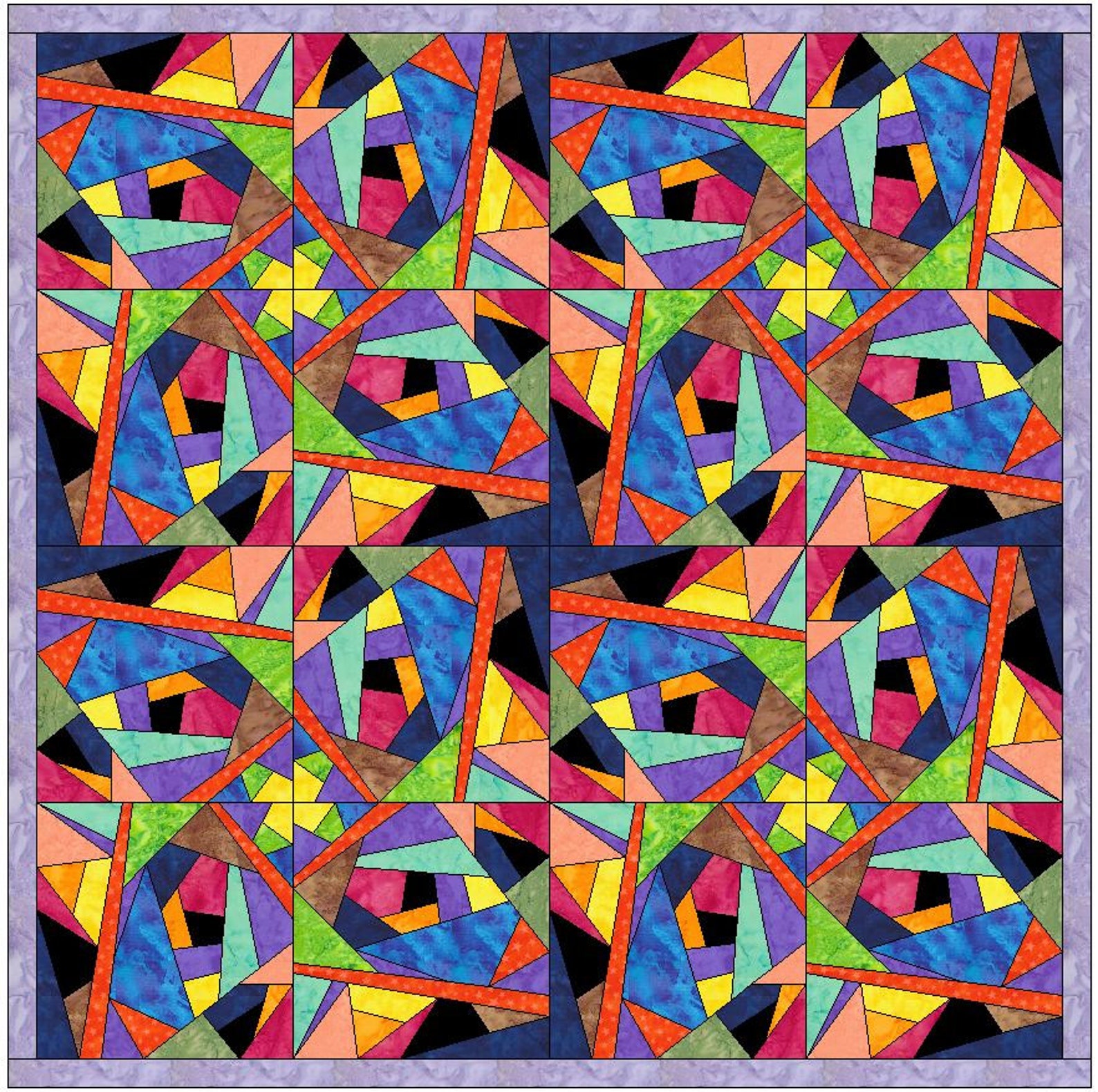 Complex Crazy Patch 22 Quilt Paper Piecing Foundation Quilting - Etsy