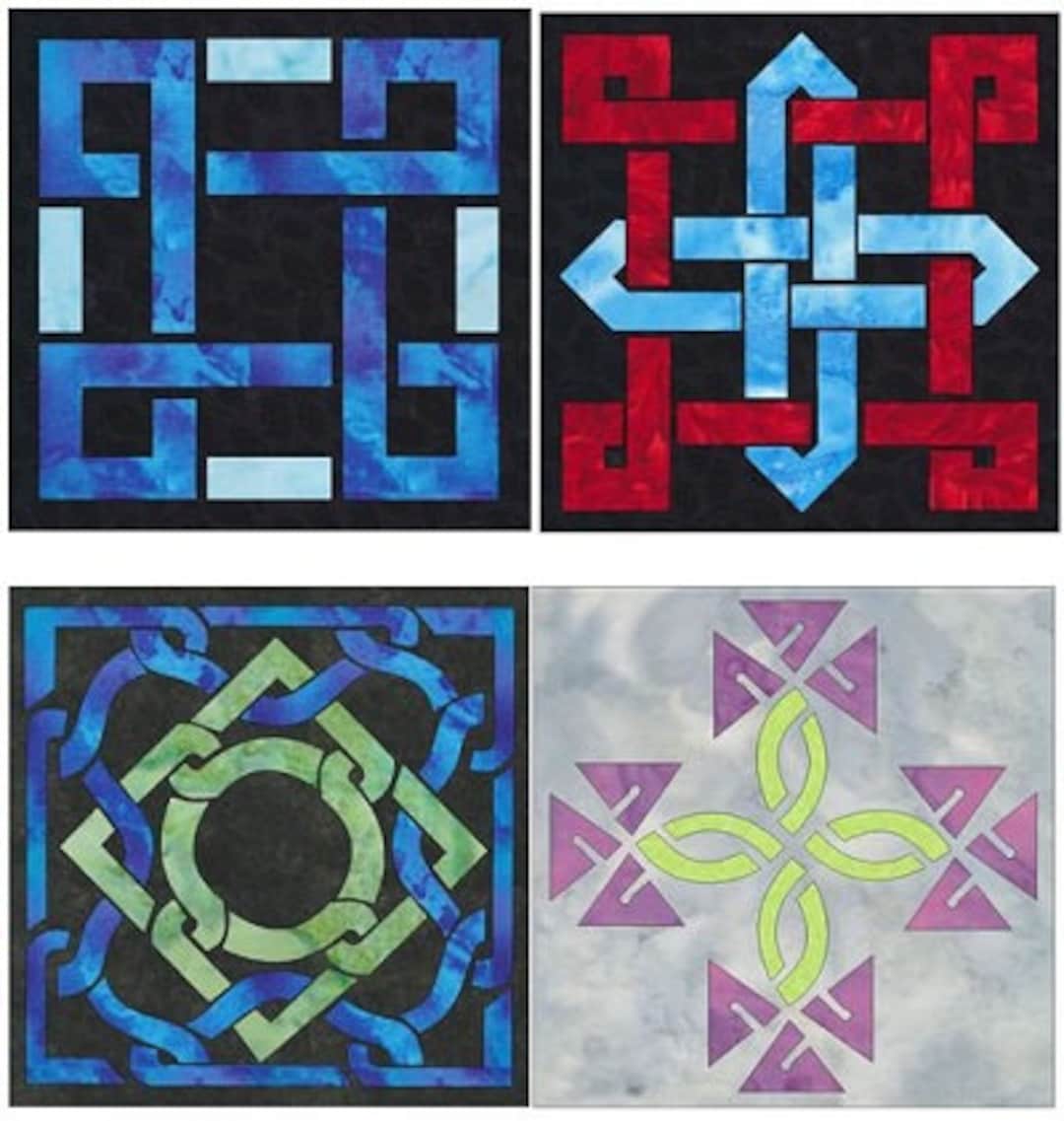 Easy Celtic Knot 4 Quilt Block Set Quilt Applique Patterns Designs (set ...