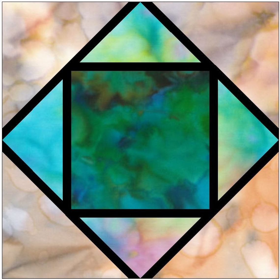 Stained Glass Diamond in a Square 2 Quilt Log Cabin Paper - Etsy