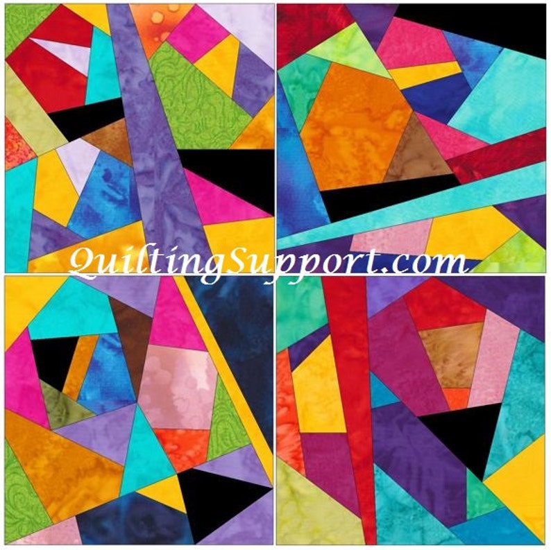 Complex Crazy Patch Quilt Set 5 Paper Foundation Piecing - Etsy