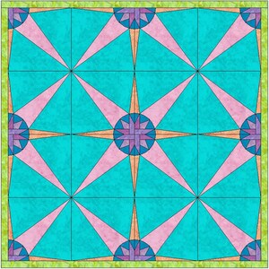HC Quarter Star 7 Quilt 10 Inch Paper Piece Foundation Quilting Block ...