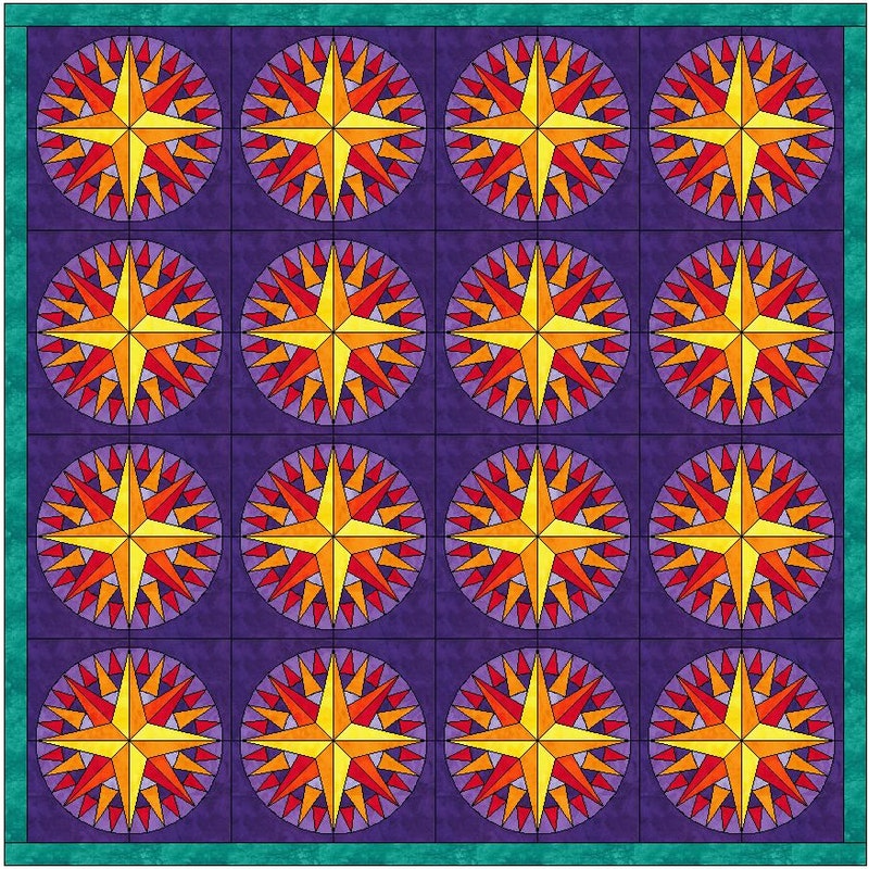 Mariners Compass Quilt Pattern - Etsy