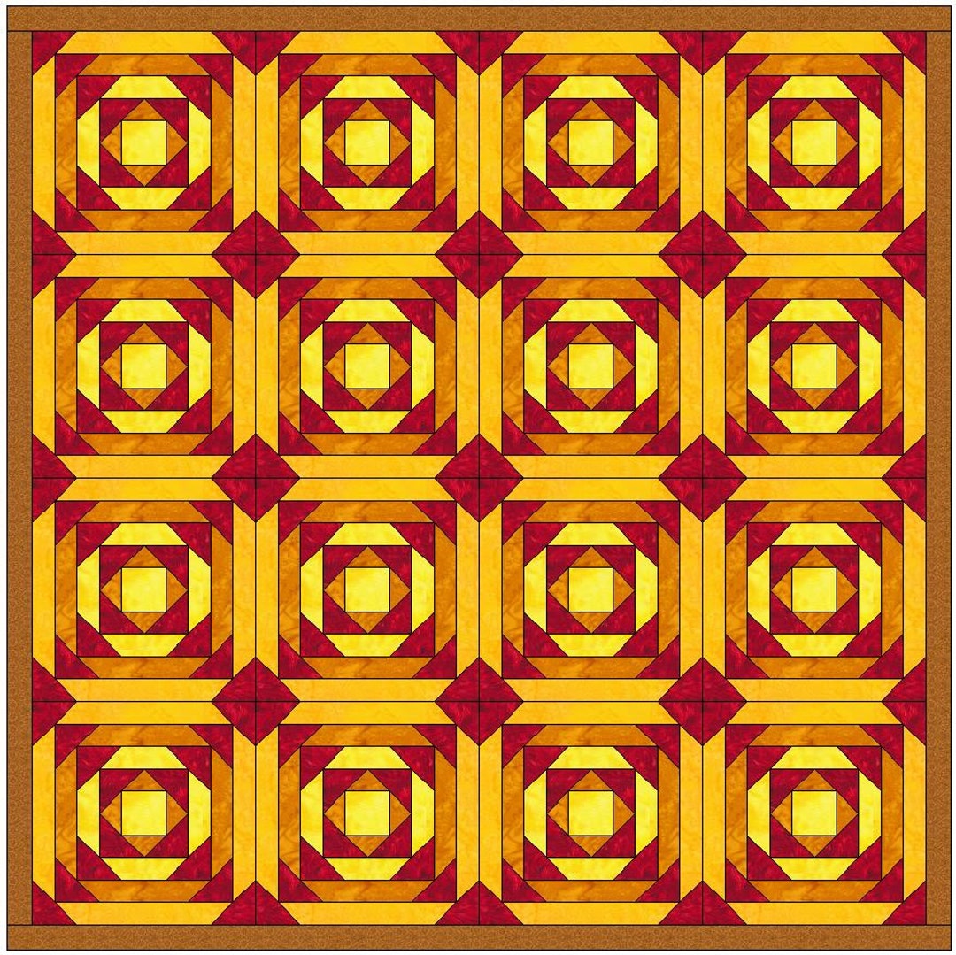 Wild Goose Log Cabin Quilt Paper Piece Foundation Quilting Block ...