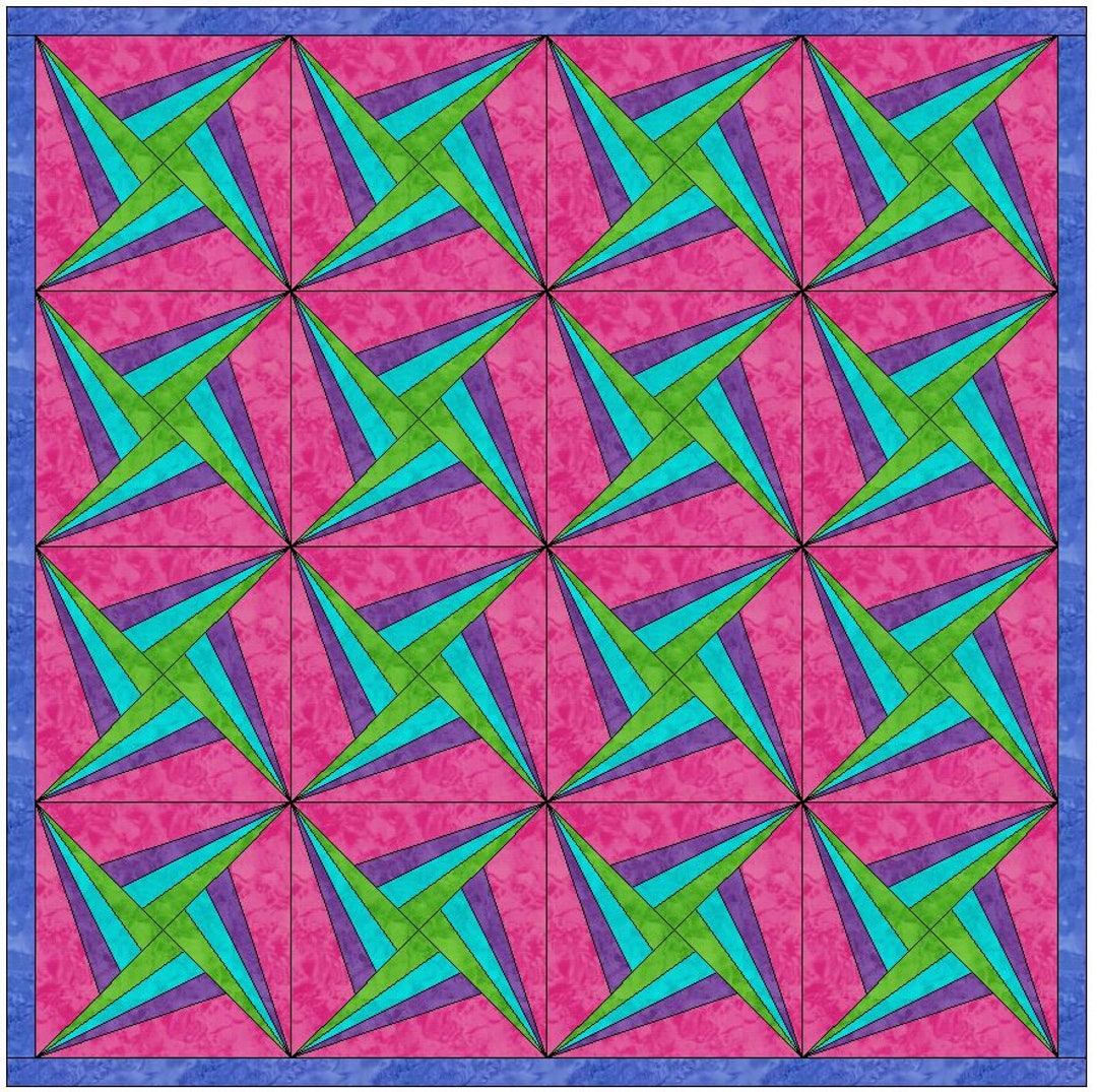 HC Log Cabin Star 2 15 Inch Block Paper Template Quilting Block Pattern ...