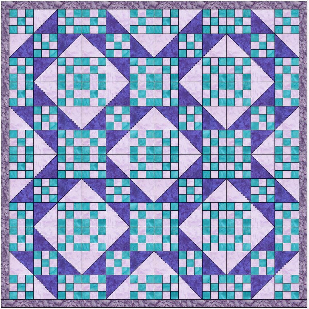 Road to California Variation 2 Quilt Template 15 Inch Block Pattern PDF ...