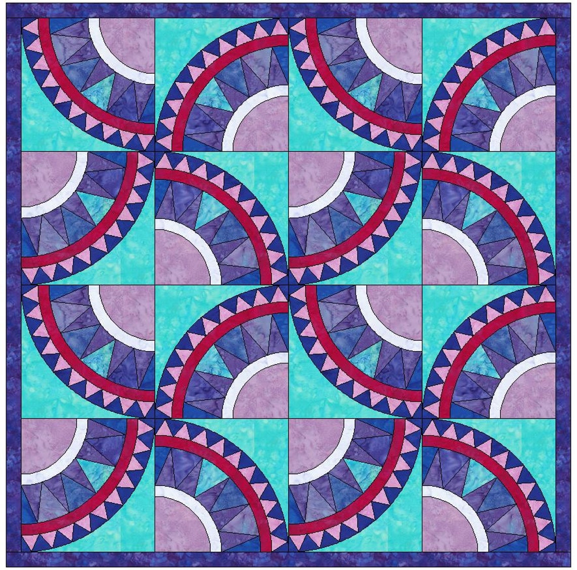 Rick Rack Beauty Quilt Paper Piece Foundation Quilting Block - Etsy