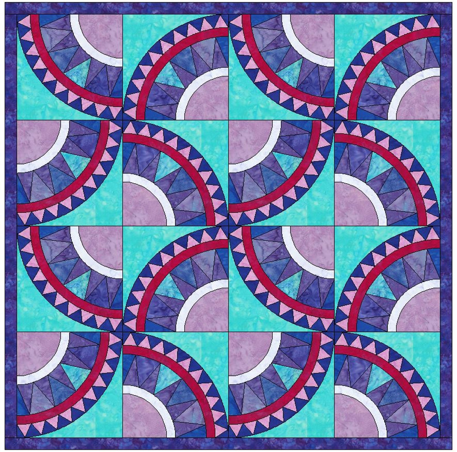 Rick Rack Beauty Quilt Paper Piece Foundation Quilting Block - Etsy