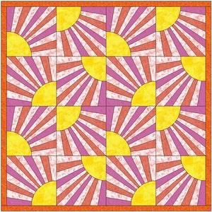 Harvest Sun Quilt Templates Quilting Block Pattern PDF - Etsy