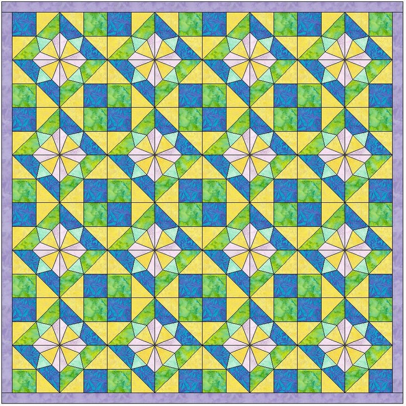 Windmill Quilt Template 15 Inch Block Pattern PDF - Etsy
