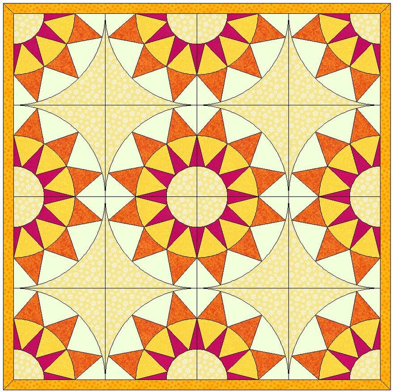 Rising Sun Quilt Paper Templates Quilting Block Pattern - Etsy