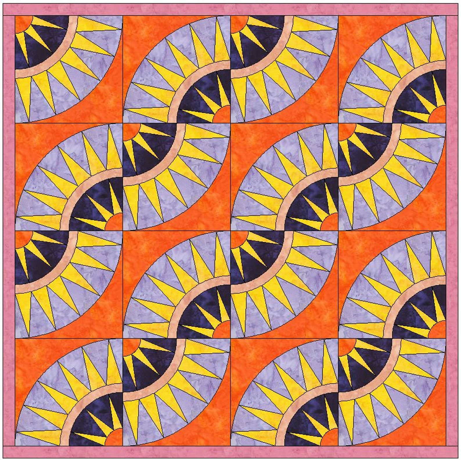 Radiant Beauty Quilt Paper Piece Foundation Quilting Block | Etsy