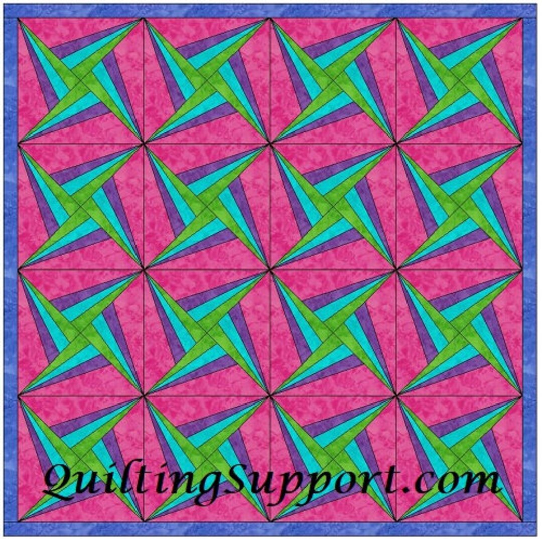 HC Log Cabin Star 2 10 Inch Paper Piece Foundation Quilting Block ...