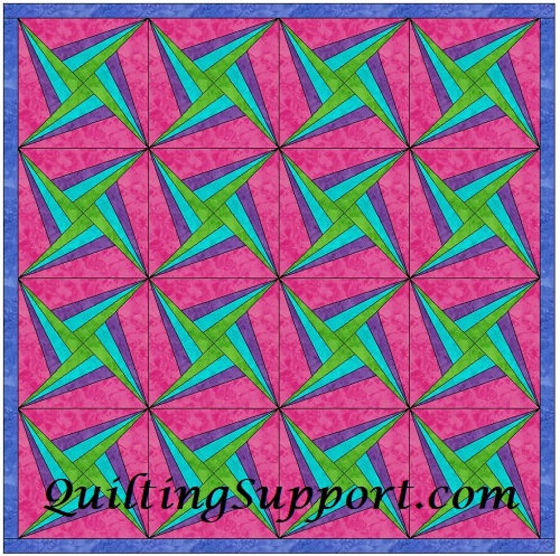 HC Log Cabin Star 2 - 10 Inch Paper Piece Foundation Quilting Block ...