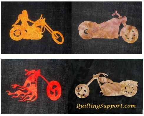 Motorcycle Quilt Applique Pattern Design Set 1 | Etsy