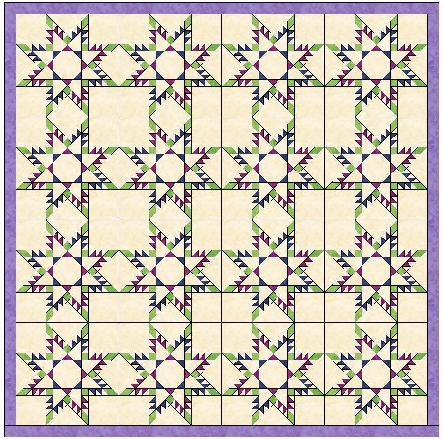 Square-in-square Feathered Star Quilt Template Quilting Block - Etsy Canada