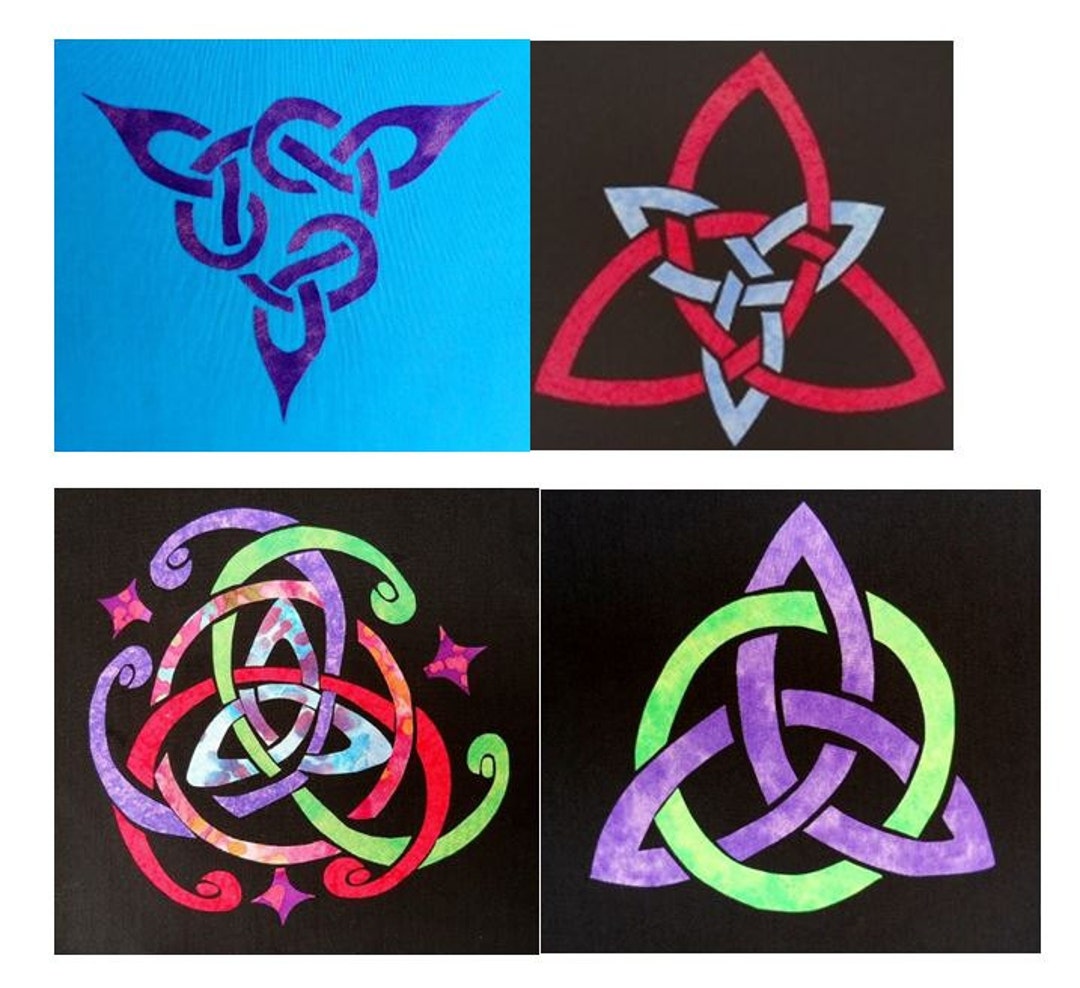 4 Celtic Triquetra Quilt Applique Patterns (set 1) - Etsy