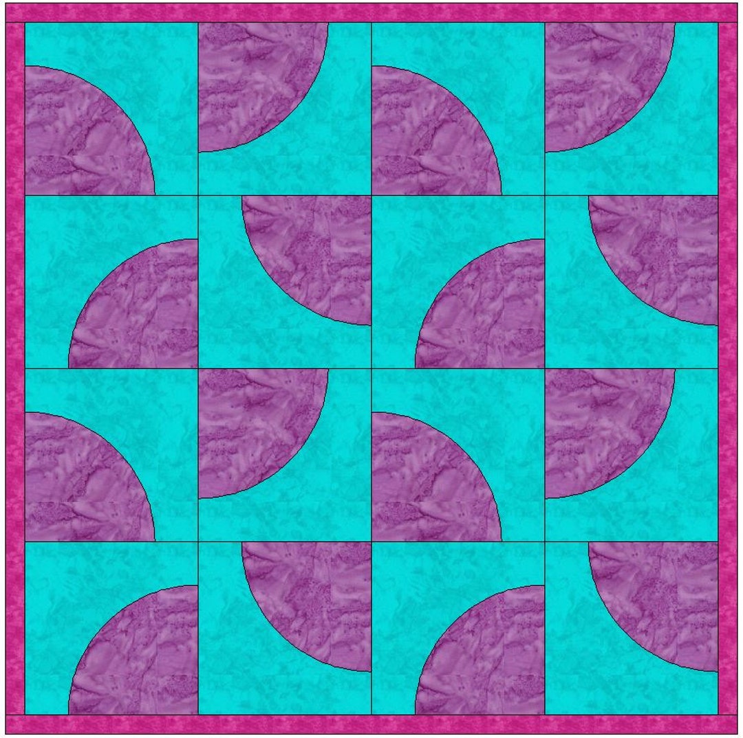 Drunkard's Path Quilt 10 Inch Block Templates Quilting Block Pattern ...