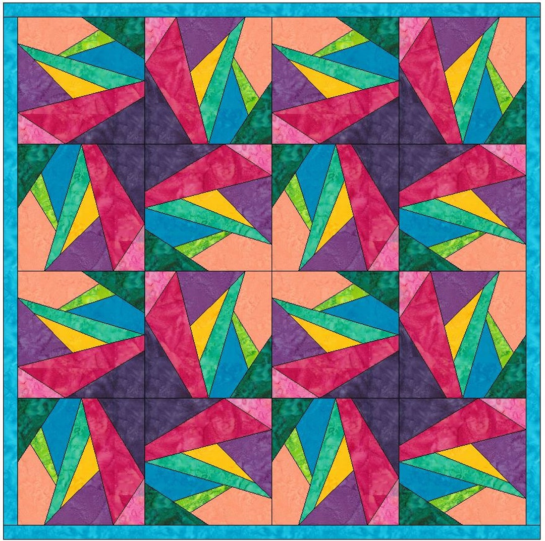 Crazy Patch Quilt 27 Paper Foundation Piece Quilting Block Pattern PDF ...