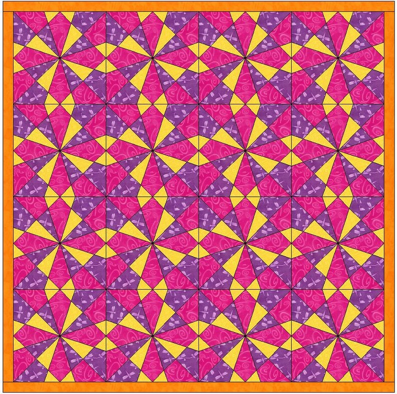 Spinning Blades Quilt Template Quilting Block Pattern PDF - Etsy