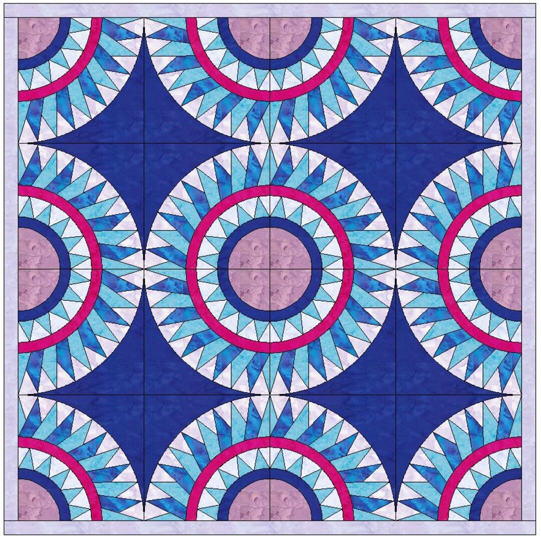 Overlapping Triangle Beauty Quilt Paper Piece Foundation Quilting Block ...