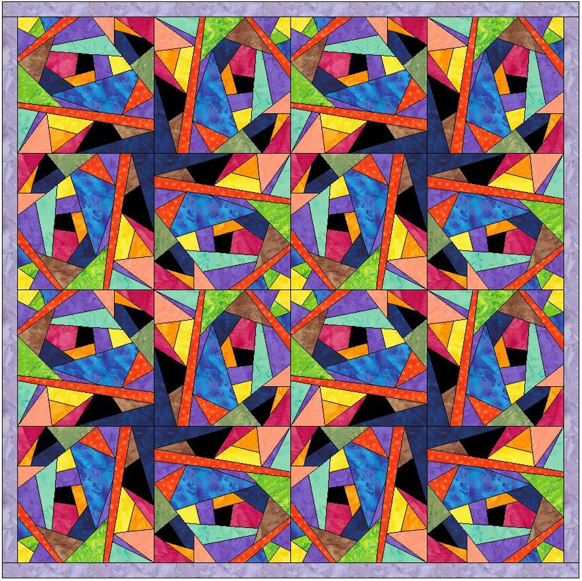 Complex Crazy Patch 22 Quilt Paper Piecing Foundation Quilting | Etsy