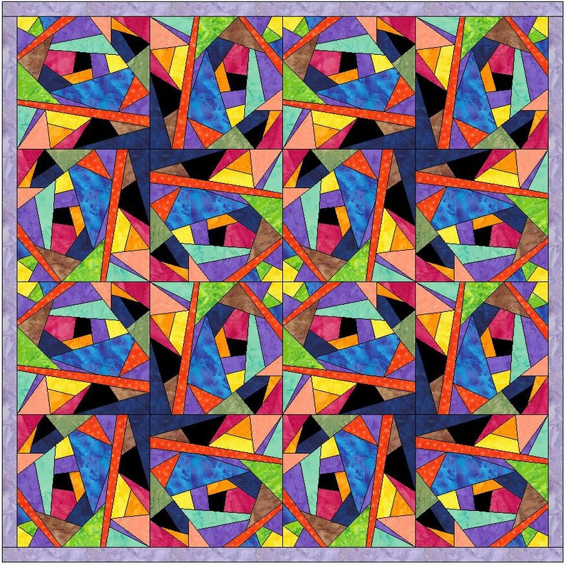 Complex Crazy Patch 22 Quilt Paper Piecing Foundation Quilting - Etsy