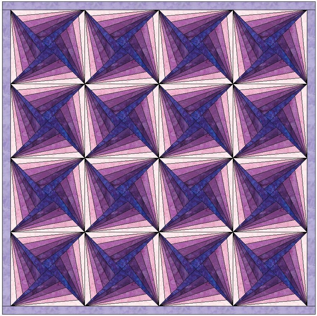 HC Log Cabin Star 4 Quilt - 10 Inch Paper Piece Foundation Quilting ...