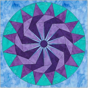 Blueberry Pie Circle Quilt 15 Inch Block Template Quilting Block ...