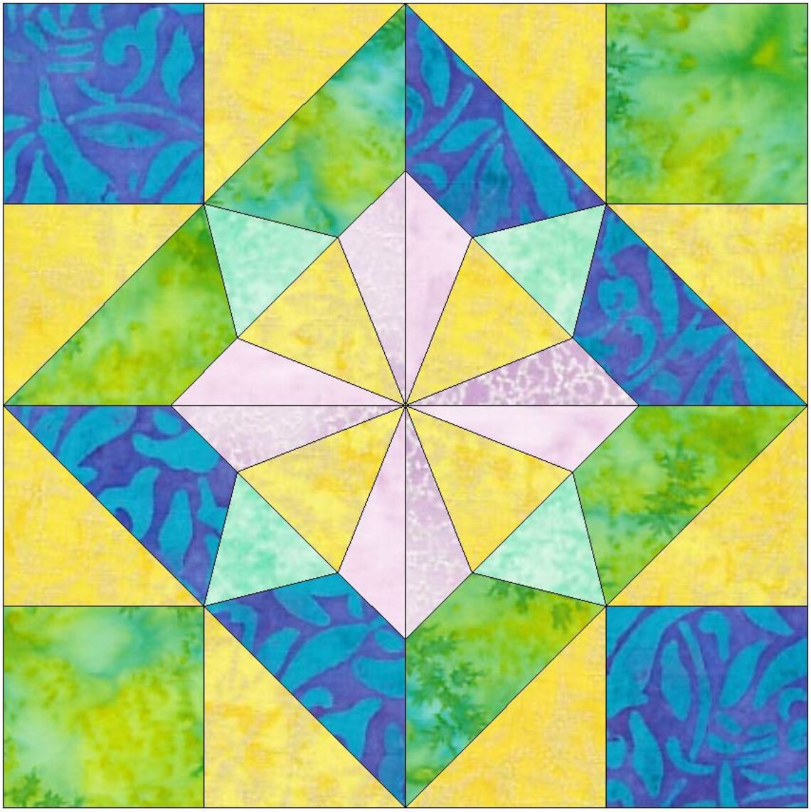 Windmill Quilt Template 15 Inch Block Pattern PDF - Etsy