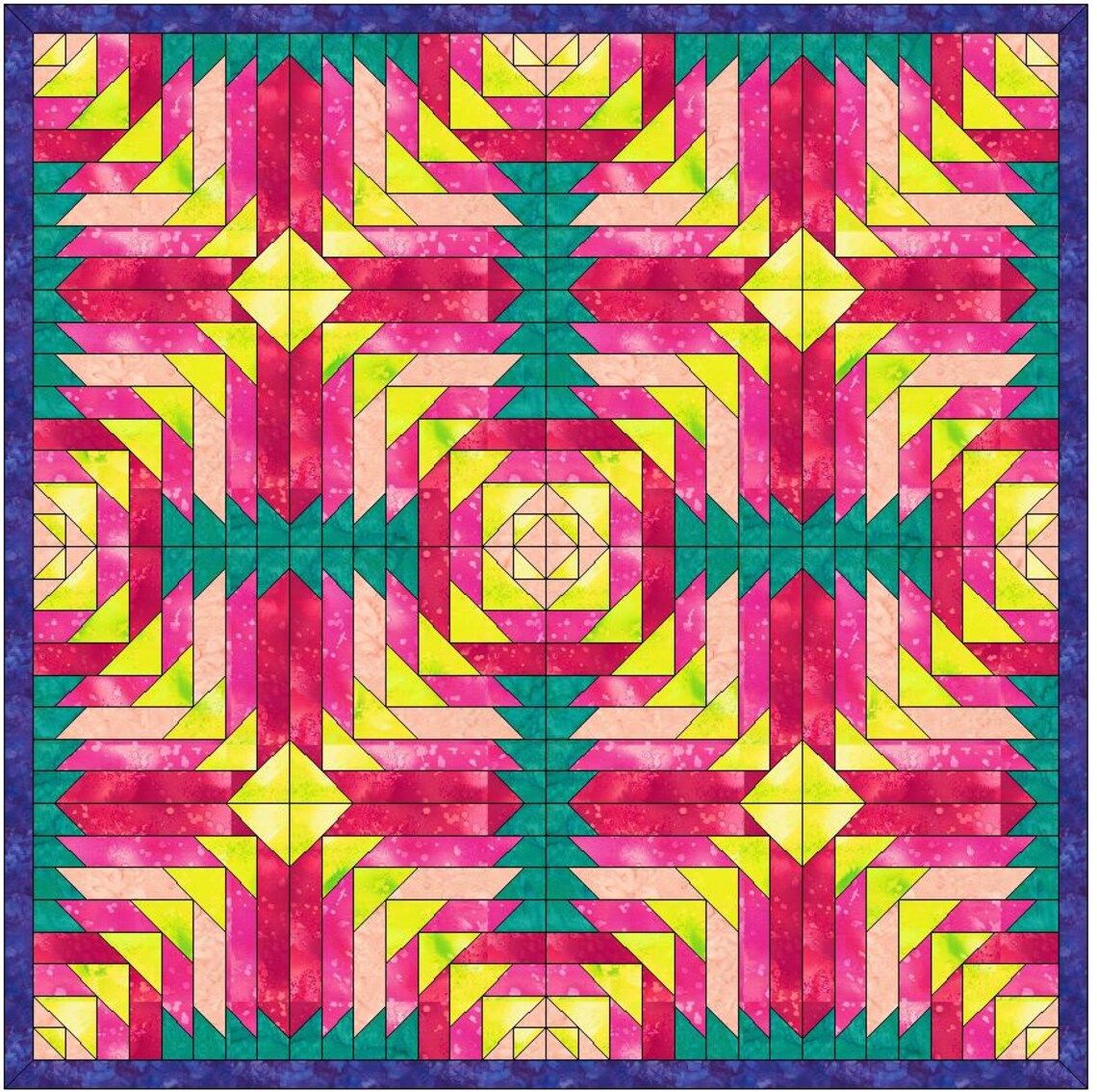 Rotary Ribbon Quilt Paper Piece Foundation Quilting Block | Etsy