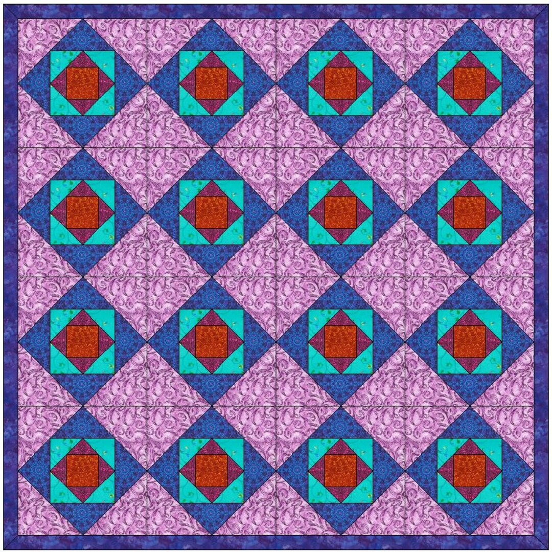 Continuous Squares Quilt Paper Piece Foundation Quilting Block Pattern ...