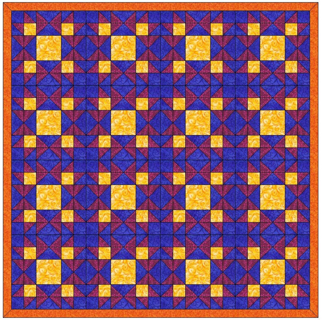 Contrary Wife Flower Square Quilt Paper Piece Foundation Quilting Block ...