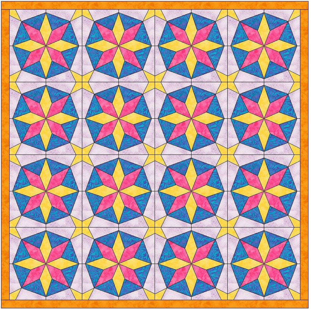 Octagon Star 2 Quilt Template Quilting Block Pattern PDF - Etsy