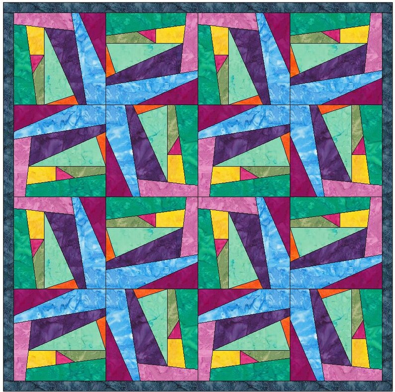 Crazy Patch Quilt 23 Paper Foundation Piece Quilting Block Pattern PDF ...
