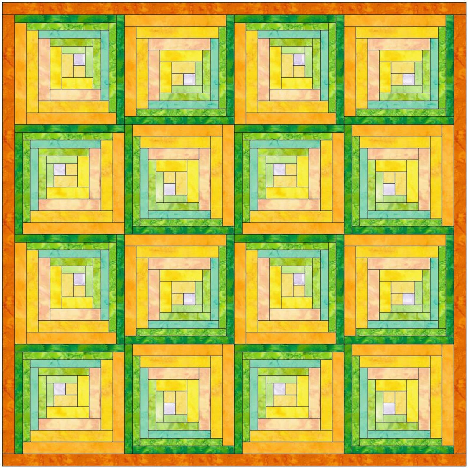 Off Center Log Cabin Quilt 7 Paper Piece Foundation Quilting - Etsy