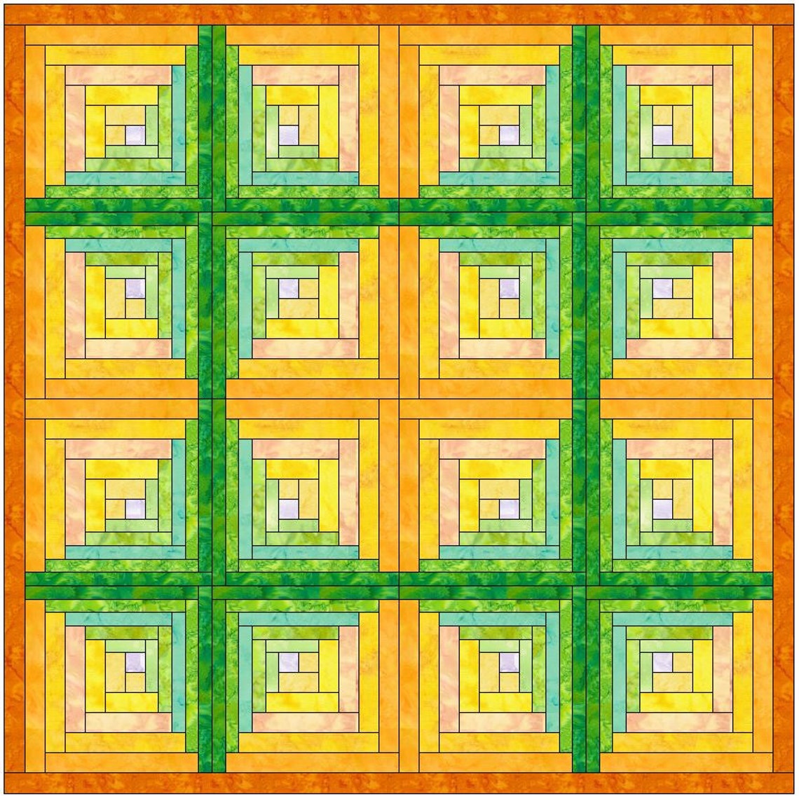 Off Center Log Cabin Quilt 7 Paper Piece Foundation Quilting - Etsy