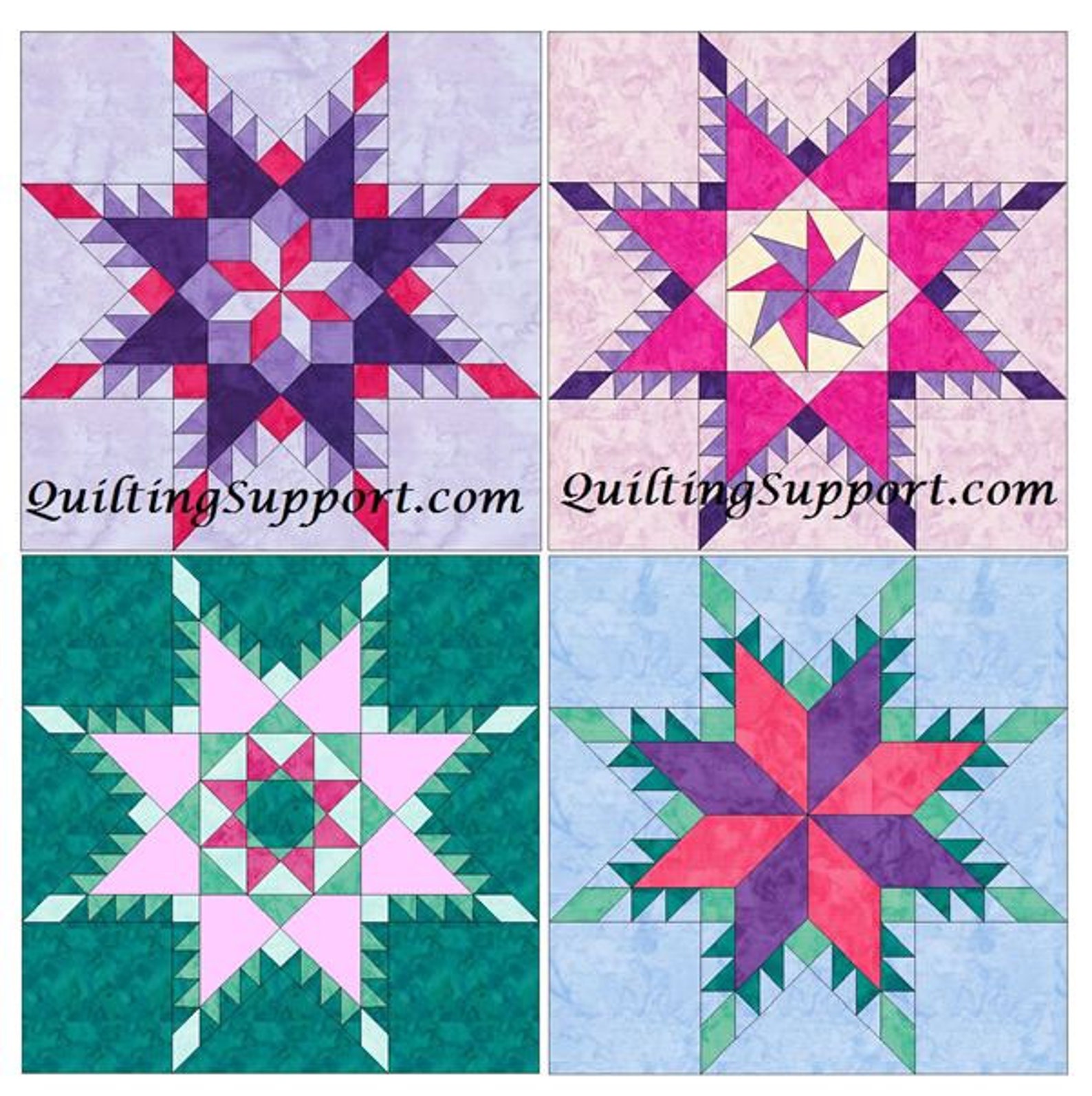 Feathered Star Quilt Set of 4 Block Template Quilting Block - Etsy