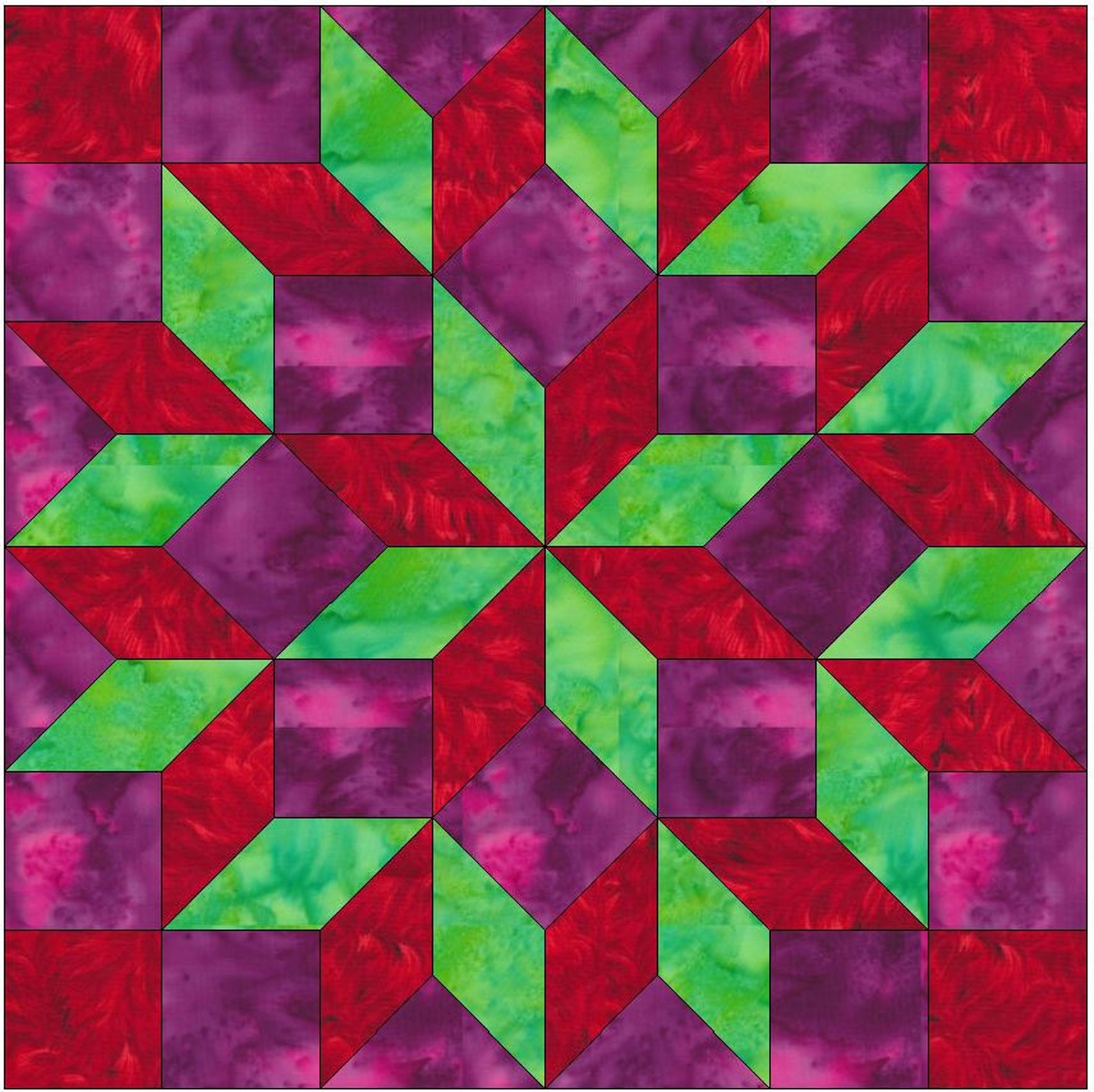 Carpenter's Wheel Template Quilting Block Pattern PDF | Etsy